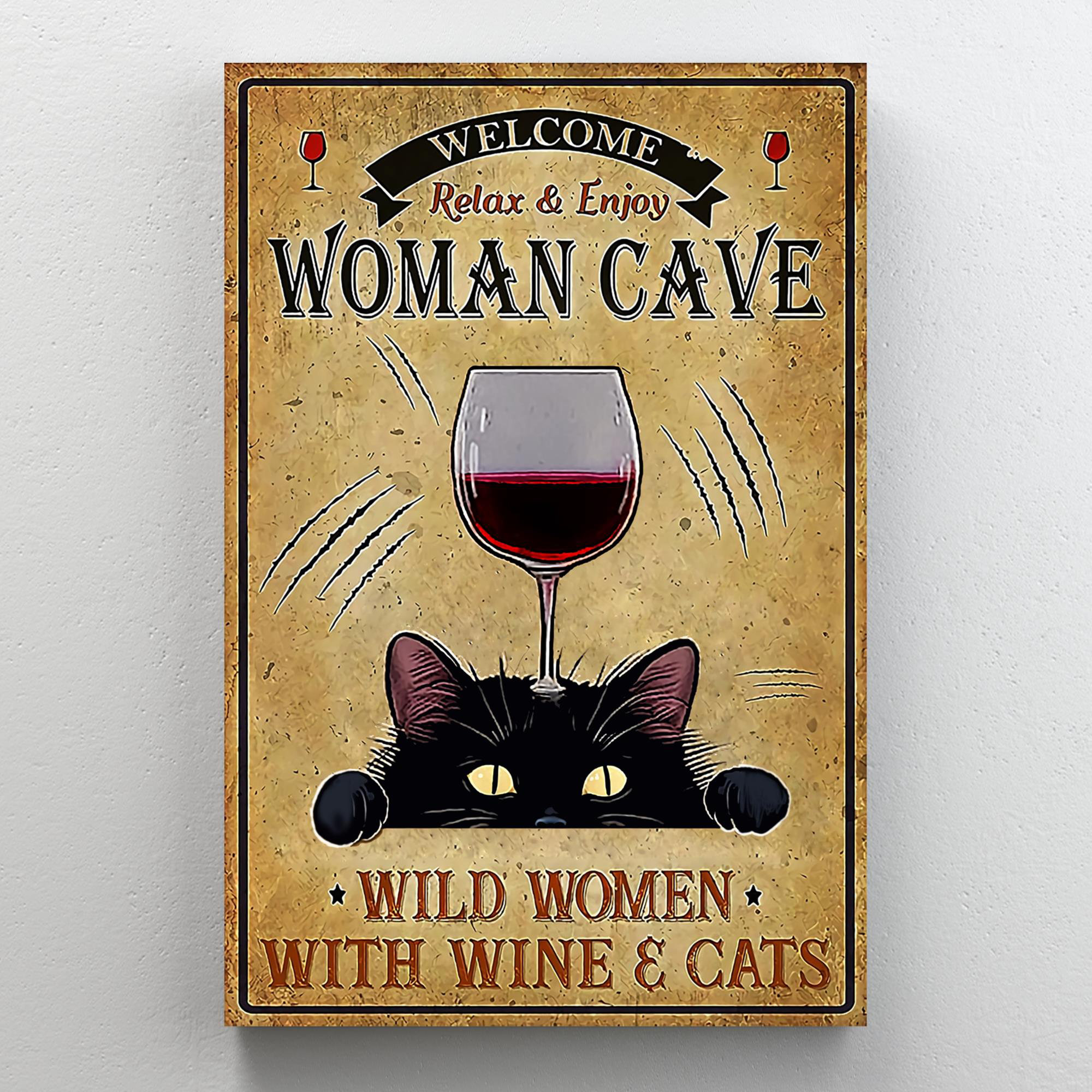 Trinx Costillo Wild Woman With Wine Cats On Canvas Graphic Art | Wayfair
